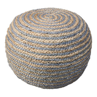 Natural Braided Pouf - Beach Style - Floor Pillows And Poufs - by LR Home | Houzz