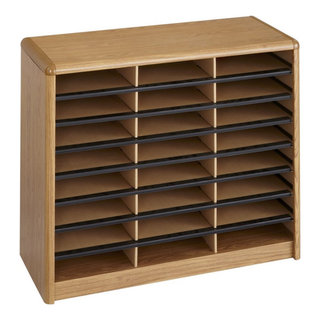 Safco Value Sorter 24 Compartment WoodFlat Files Organizer in Medium ...