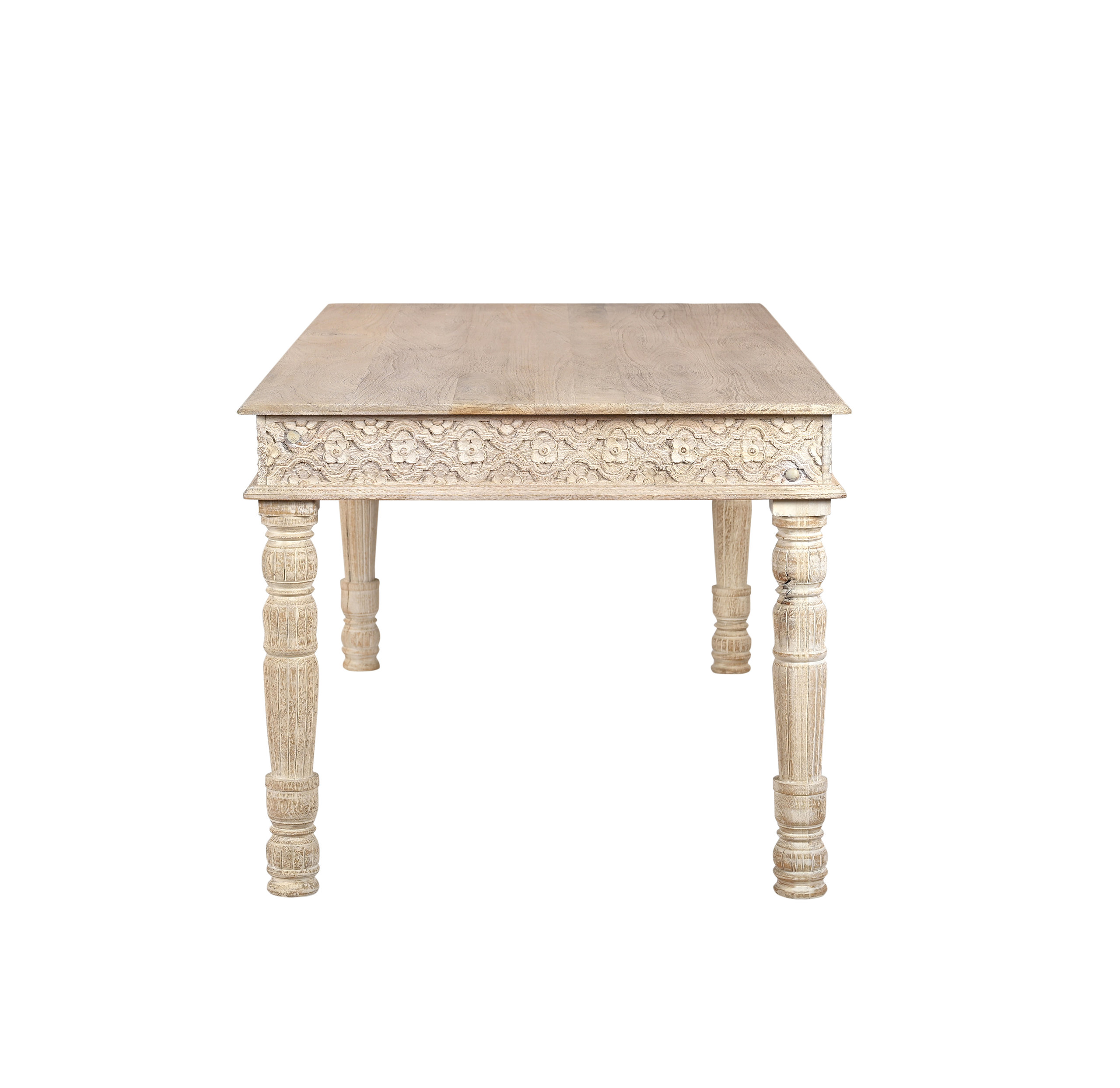 Wiley Carved Dining Table, 72" W - Mediterranean - Dining Tables - by Taran Design | Houzz