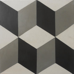 Where to find these gray cube (diamond?) floor tiles for bathroom?