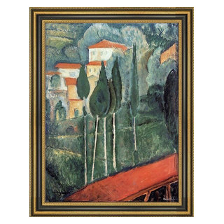 Amedeo Modigliani Landscape- Southern France - 18" x 24" Framed Premium ...