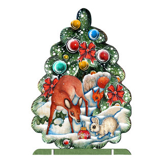 Forest Friends Tree Free Standing Garden Decor - Rustic - Outdoor ...