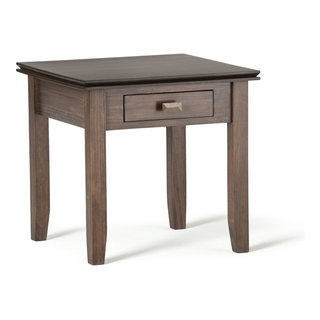 Solid Wood Square Contemporary End Side Table, 21" - Transitional ...