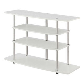 Designs2Go No Tools Wide Highboy 4 Tier TV Stand, White - Contemporary ...