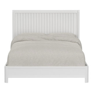 Stapleton Panel Bed, White, Queen - Transitional - Panel Beds - by ...