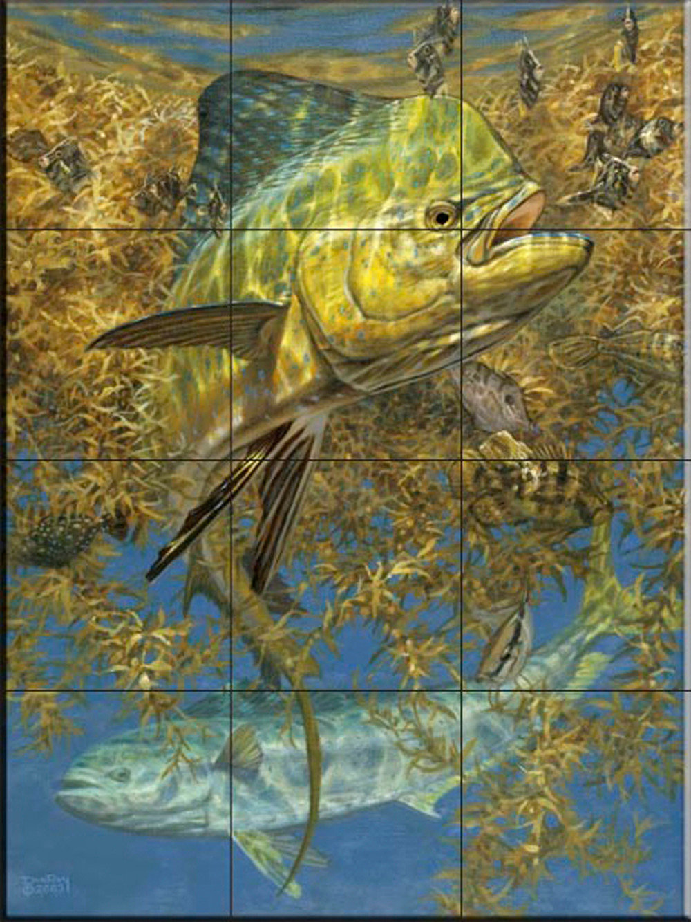 Tile Mural, Weed Line Buffet by Don Ray, 24" x 30" (20 Tiles) - Beach ...