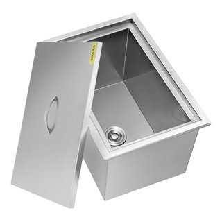 VEVOR Drop In Stainless Steel Ice Chest Bin W/ Lid & Drain ...