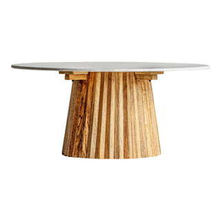 Fluted Central Base Coffee Table, Vical Home Plisse - Contemporary ...