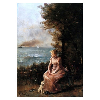 Alfred Emile Leopold Stevens A Young Girl Seated by a Tree Wall Decal ...