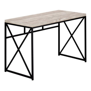 Computer Desk, Home Office, Laptop, Work, Beige Laminate, Black ...