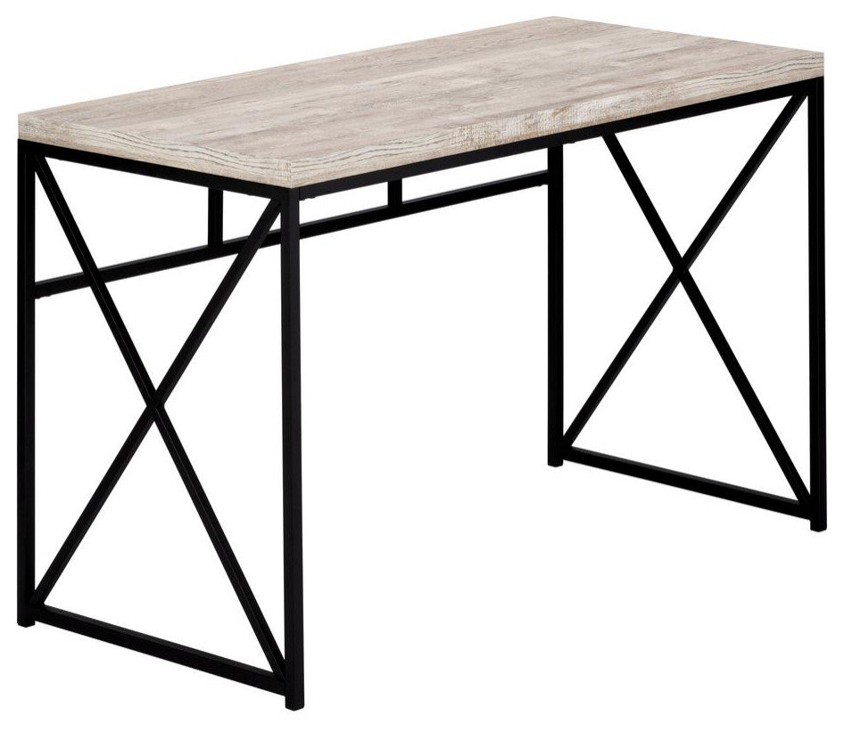 Computer Desk, Home Office, Laptop, Work, Beige Laminate, Black ...