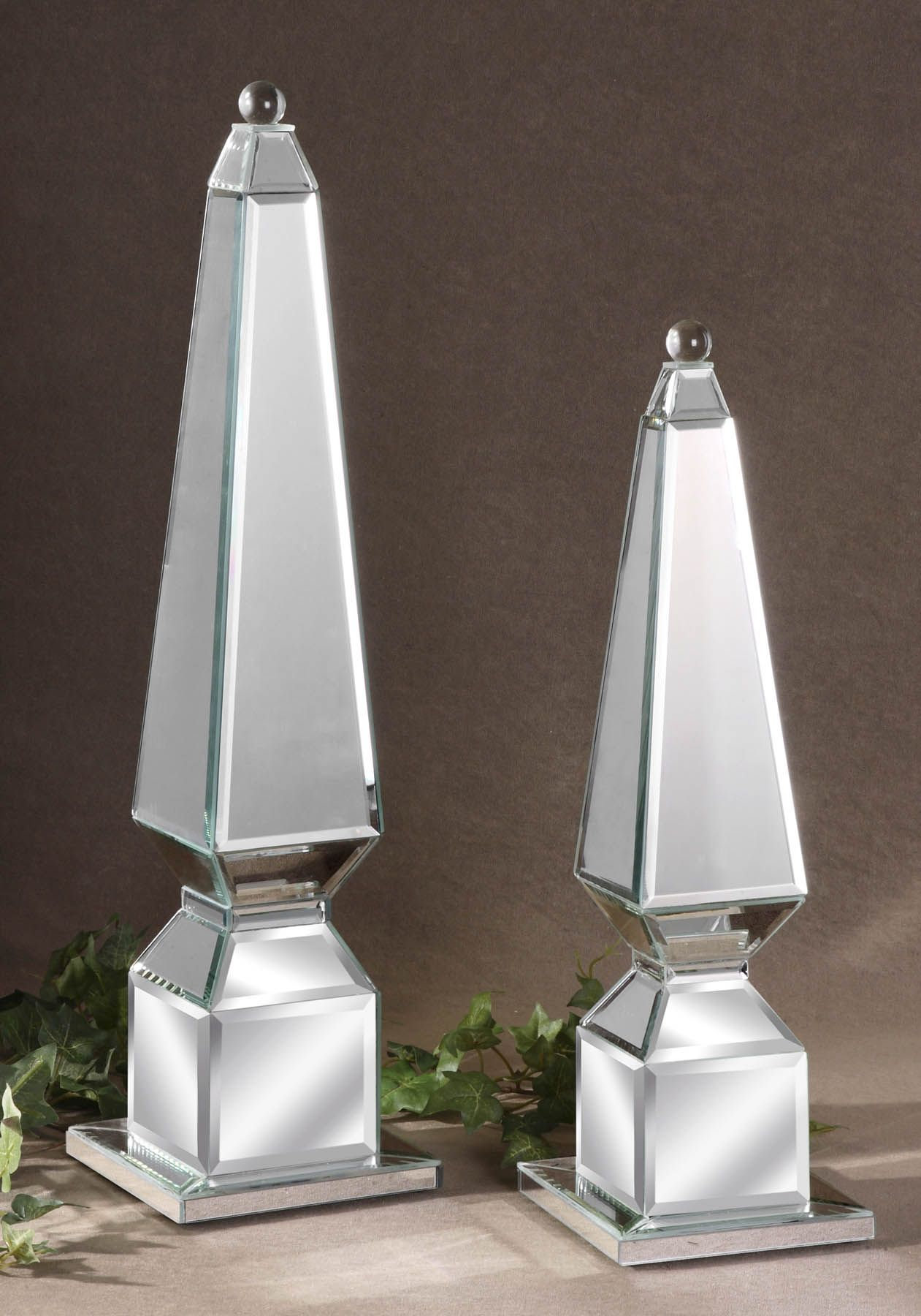 Uttermost Alanna Mirrored Finials, Set/2 - Contemporary - Decorative ...