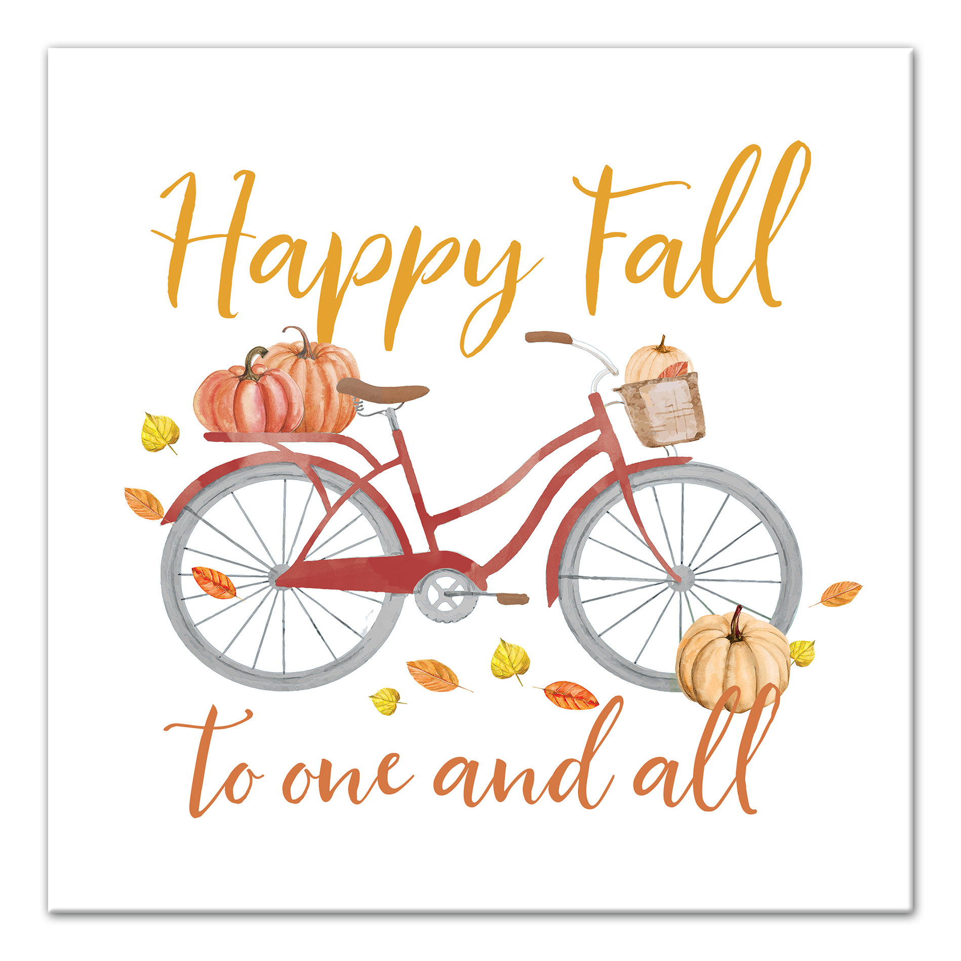 Happy Fall Bike 16x16 Canvas Wall Art, 16x16 - Farmhouse - Prints And ...
