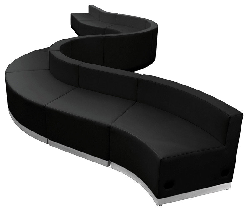 Black Leather Recep Set, 10 PC - Contemporary - Sectional Sofas - by ...