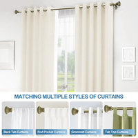 Fluted Ball Adjustable Single Curtain Rod Set With Rings, 5/8", 84"-120 ...