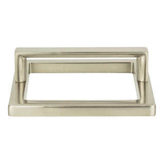 Atlas 3-3/8" Tableau Square Base & Top Cabinet Pull, Brushed Nickel ...