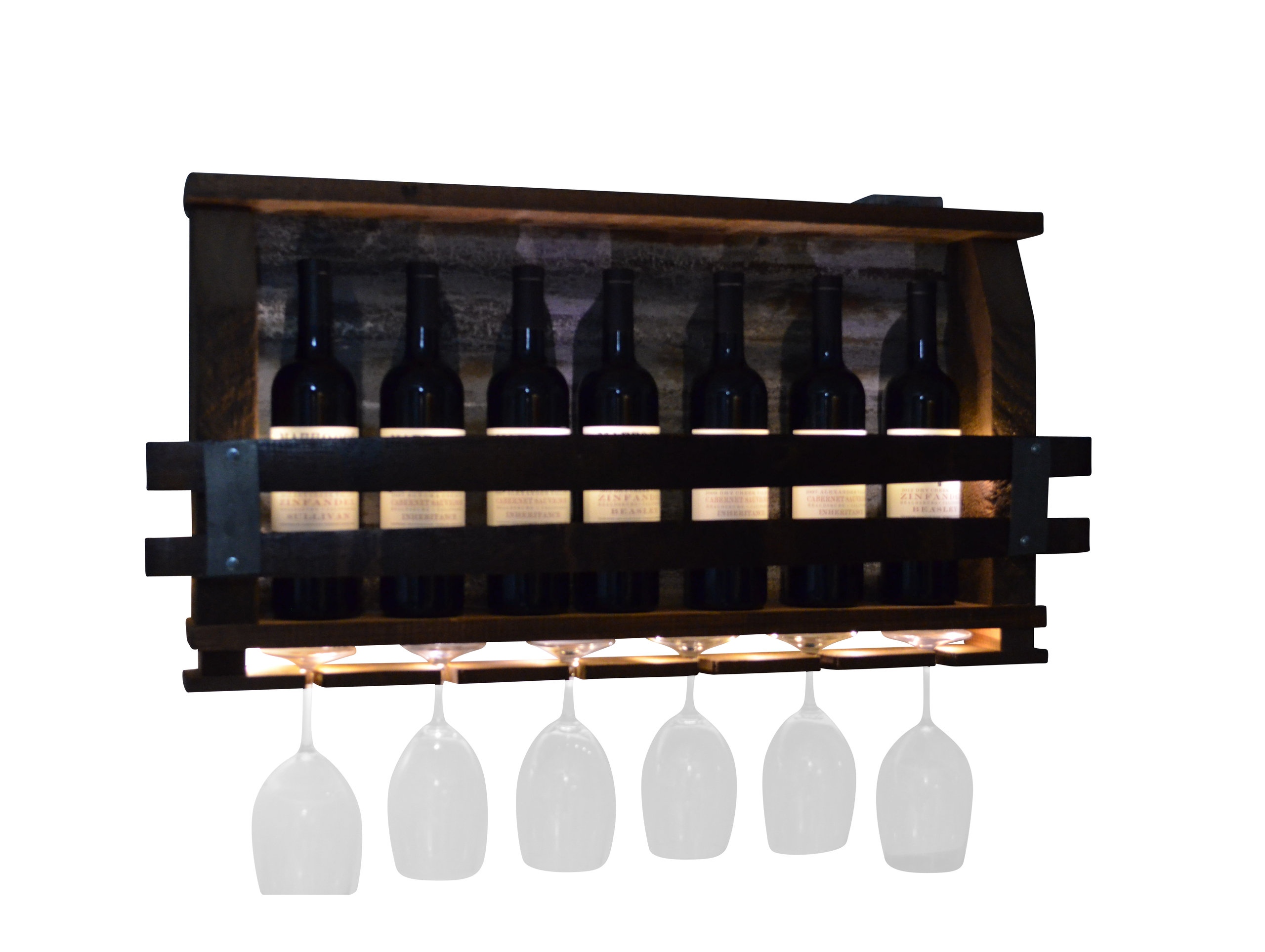 Lighted Wine Rack - Rustic - Wine Racks - by All About Barrels | Houzz