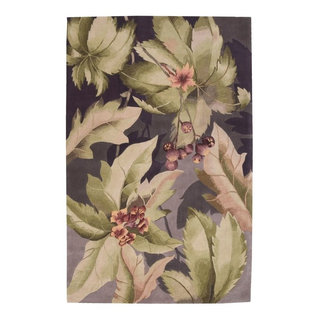Nourison Tropics Plum Area Rug 3'6"x5'6", 5'3"x8'3" - Tropical - Area ...
