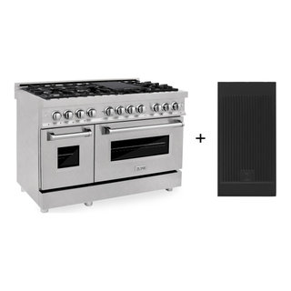 ZLINE 48" Dual Fuel Range With Griddle, Fingerprint Resistant Stainless ...