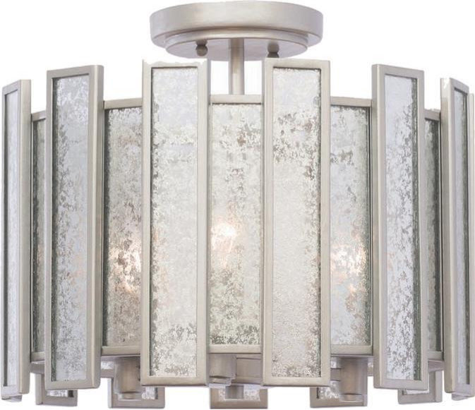 Tarnished Silver 3-Light Semi Flush Fixture - Farmhouse - Flush-mount ...