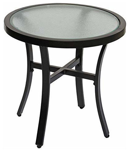 Garden Elements Bellevue 20 Round Glass Top Table - Transitional ...