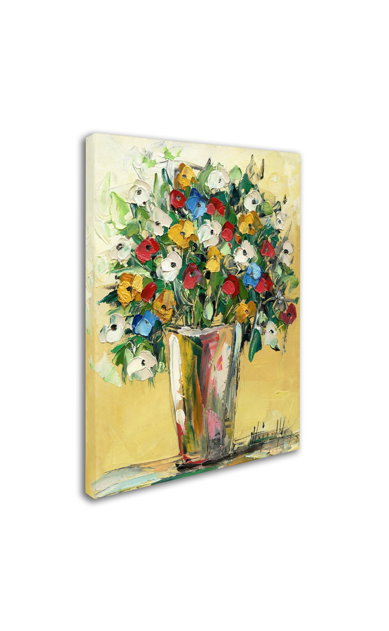 Hai Odelia 'Spring Flowers in a Vase 9' Canvas Art, 24x32 - Contemporary - Prints And Posters ...