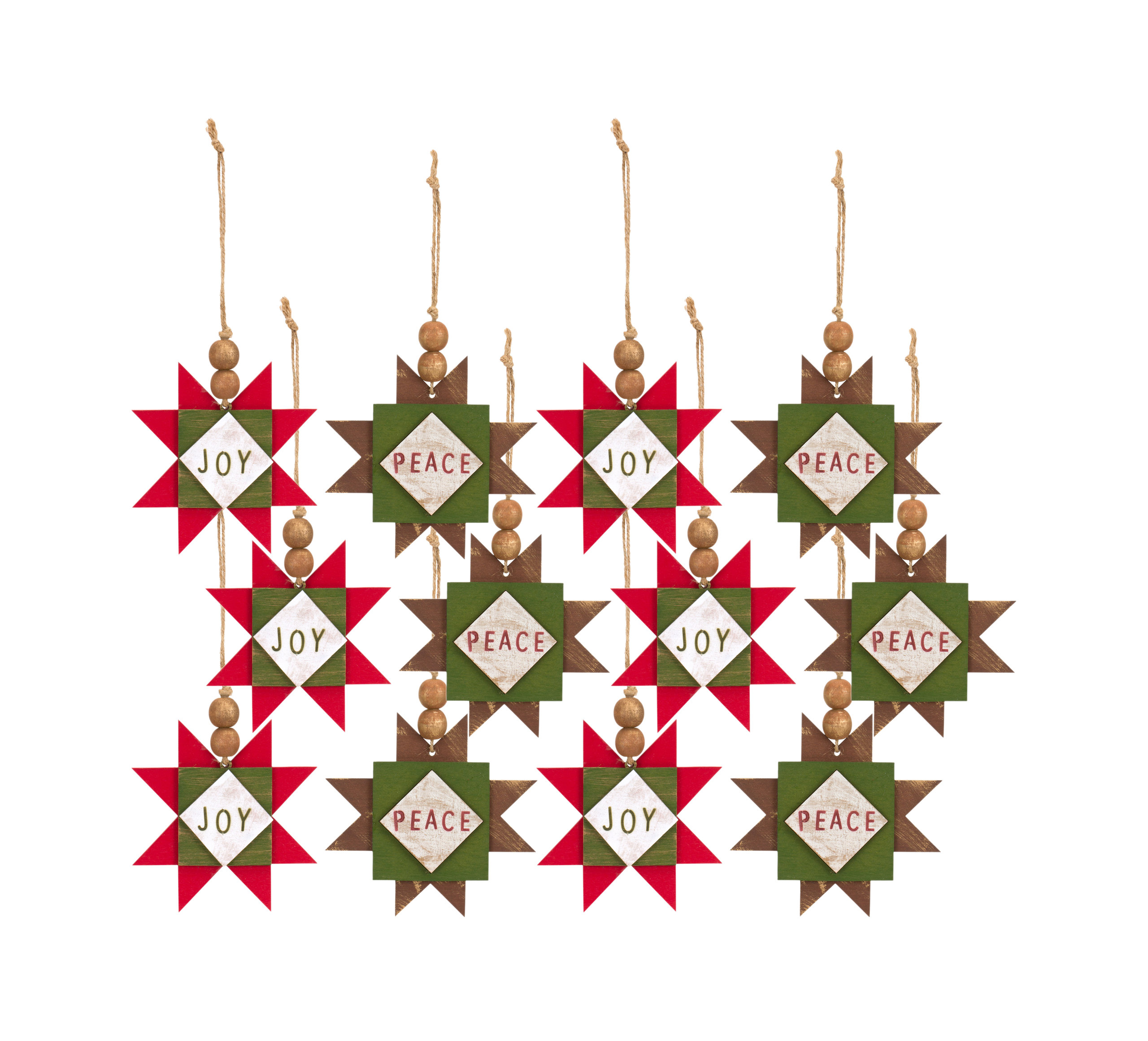 Joy and Peace Star Ornament, 12-Piece Set - Traditional - Christmas ...