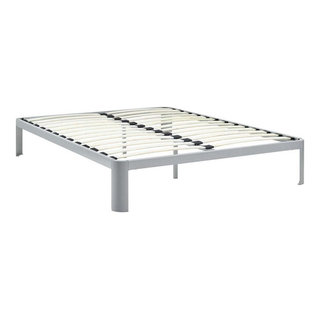 Modway Corinne Modern Sturdy Powder Coated Steel Queen Bed Frame in ...
