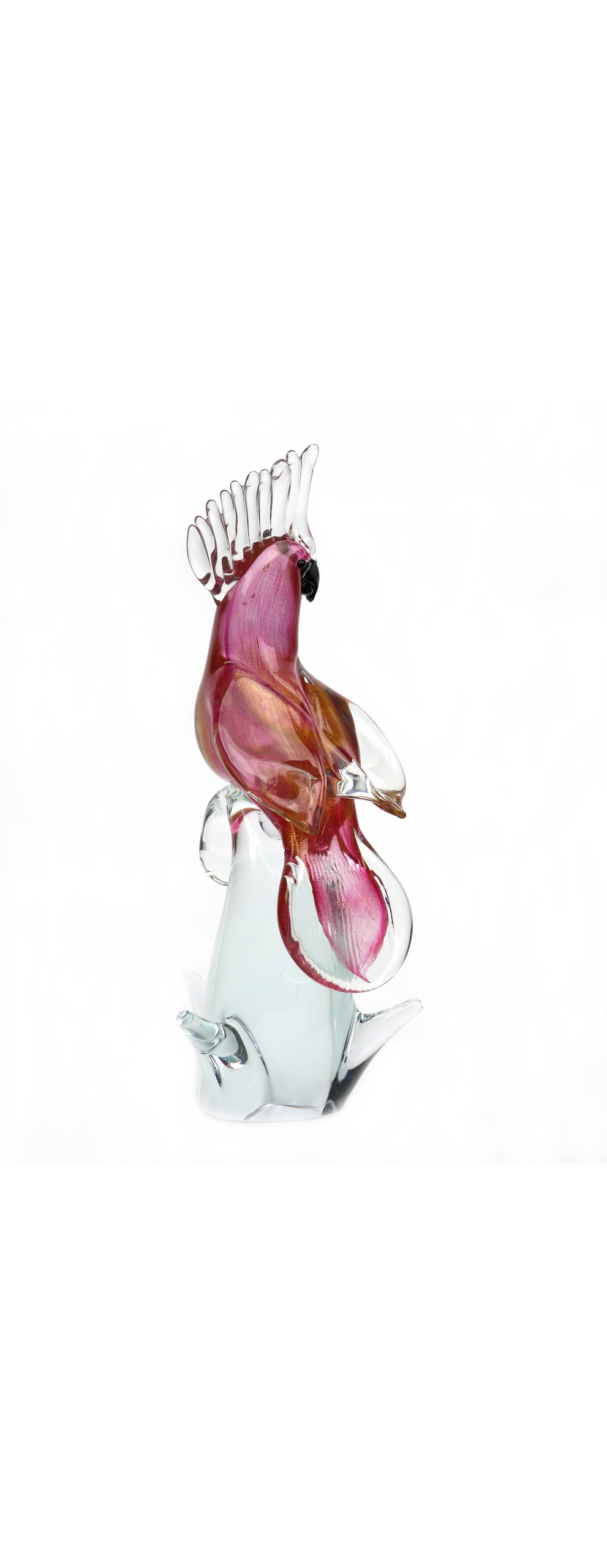 Murano Glass Cockatoo Ruby Gold - Tropical - Decorative Objects And ...