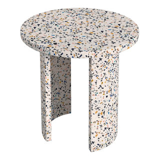 Siesta Outdoor Terrazzo Round Side Table - Modern - Outdoor Side Tables ...