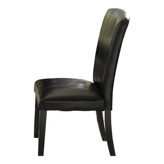 Cybart Casual 2 Dining Chair, Black Leatherette - Transitional - Dining ...