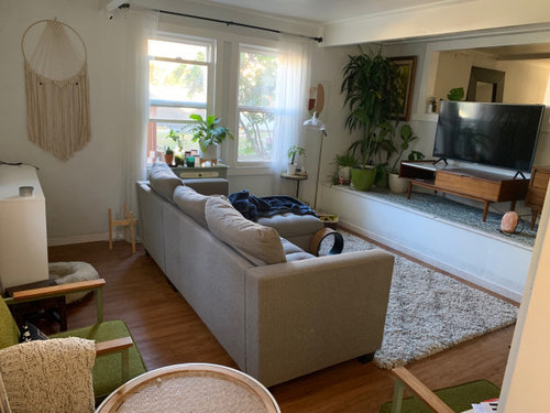 help me with arranging my weird living room