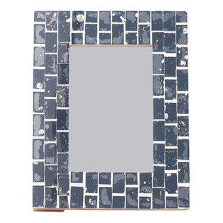 Sitaara 4"x6" Midnight Blue Picture Frame Glass Tile, Handmade ...