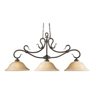 ELK LIGHTING 248-Va Buckingham 3-Lt Linear In Vintage Antique W/Amber ...