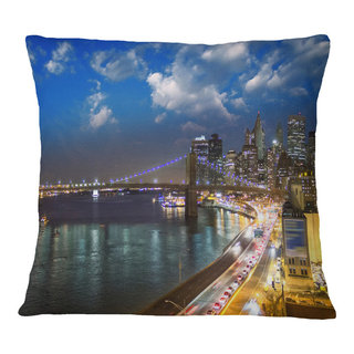 New York City Wonderful Sunset View Cityscape Photo Throw Pillow, 18 ...