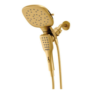 Moen Verso 16in Square Brushed Gold 2-in-1 Shower Combo with Infiniti ...