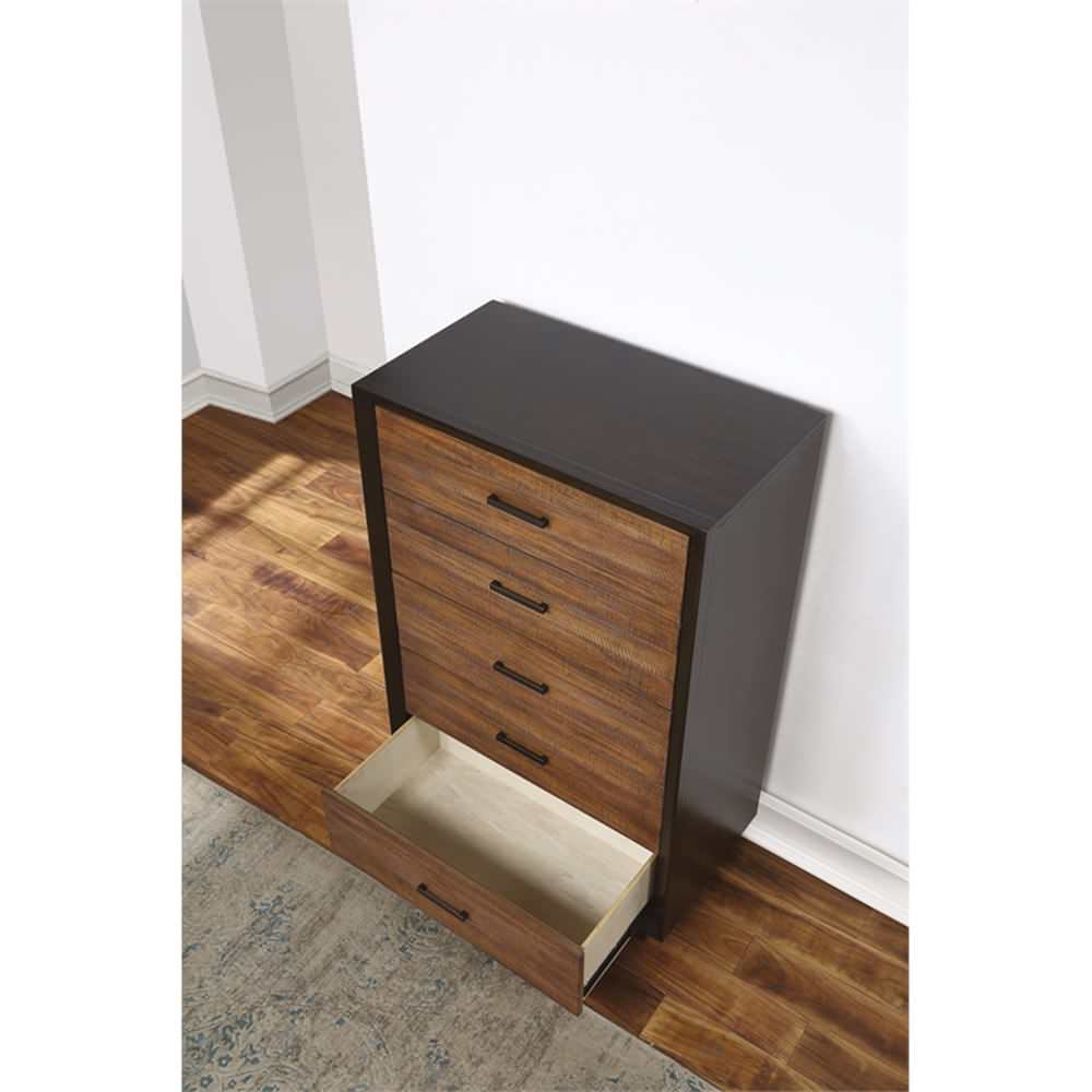 Alpine Modern Rustic Brown Drawer Chest made from Walnut and Acacia ...