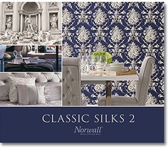 Classic Silks 2, Damask Stripes Silk Emboss Wallpaper, Sample ...