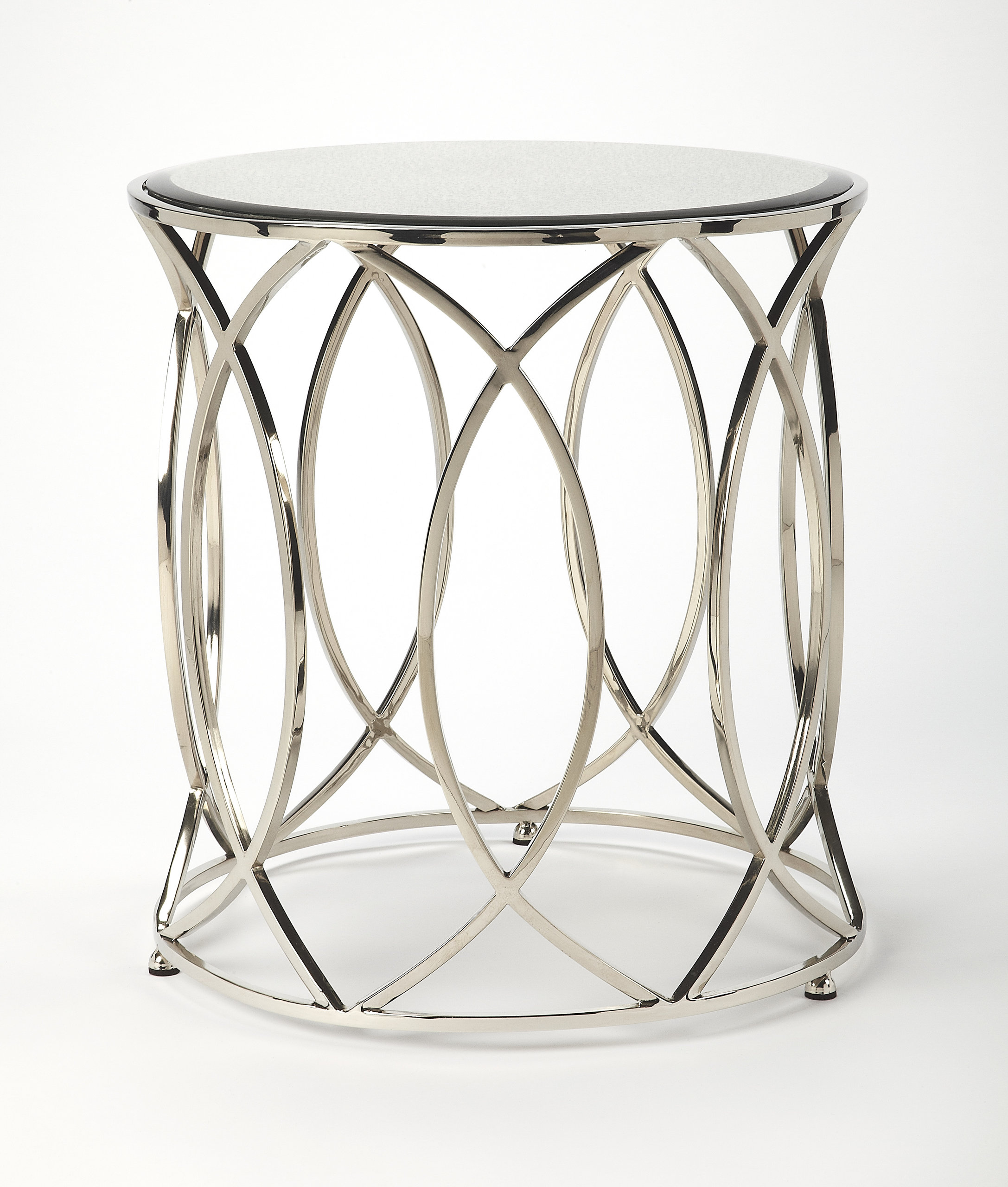 BUTLER DESIREE MIRROR & NICKEL END TABLE - Contemporary - Side Tables ...