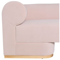 Modern Sofa - Oak Wood Base, Blush, 97x35x29 inches - Contemporary ...