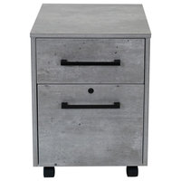 Modern Two Drawer Wood Laminate File Cabinet, Fully Assembled, Concrete ...