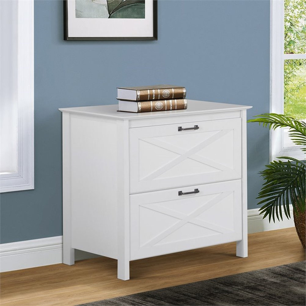 Saint Birch Rectangular 2-Drawer Modern Wood File Cabinet in White ...