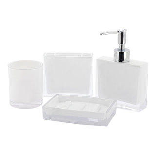 Krystal Bathware CBAK2301W Bryce 4-Piece Bath Accessory Set, White ...