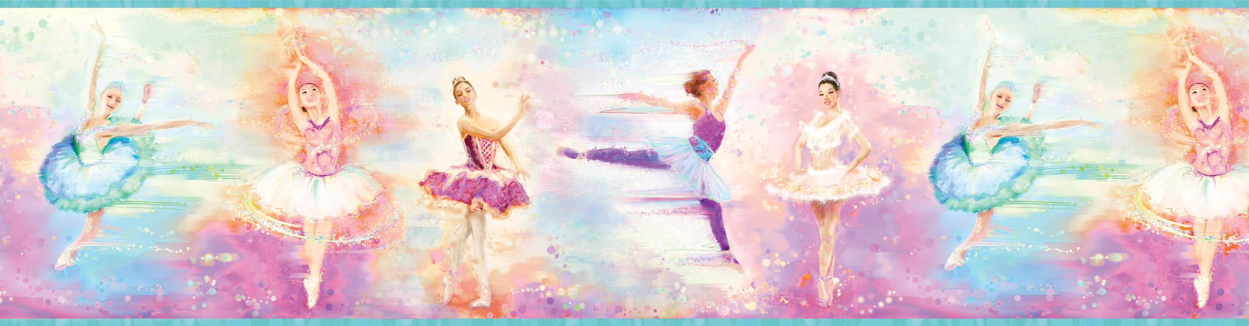 Allegro Blue Ballet Portrait Border, Sample - Contemporary - Wallpaper ...
