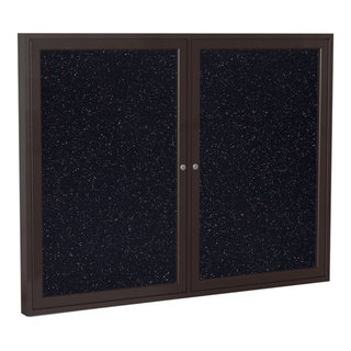 Ghent's 48" x 60" 2 Door Enclosed Rubber Bulletin Board in Multi-Color ...