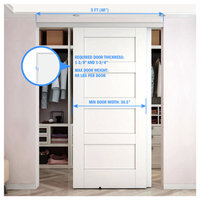 Nuk3y Bypass Sliding Door Hardware Soft close with Finger Pull, 60 ...