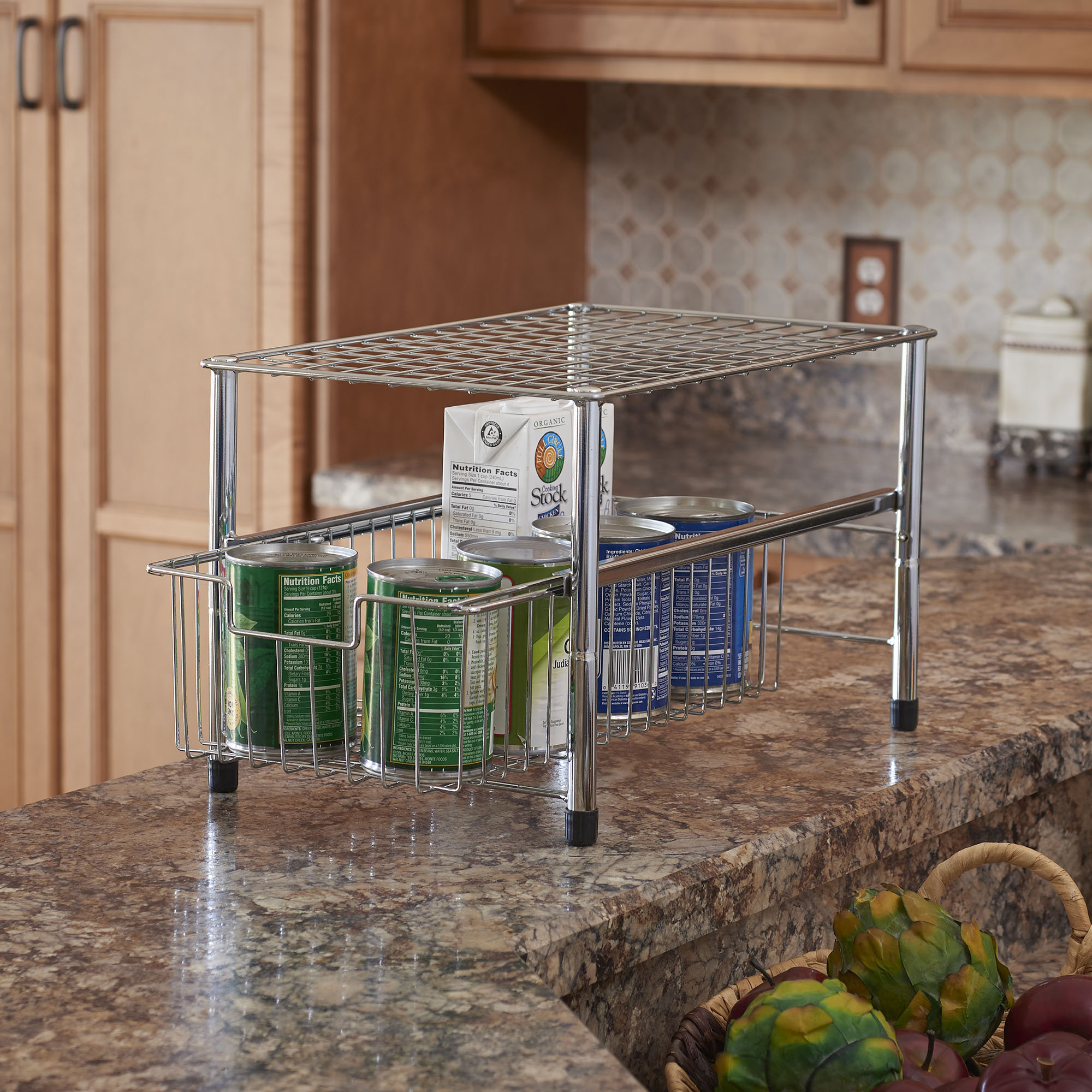 Single Basket Sliding Cabinet Organizer - Pantry And Cabinet Organizers ...