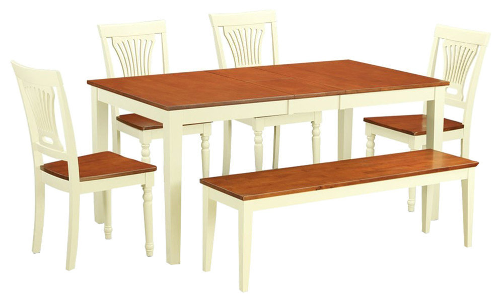 6-Piece Dinette Table Set, Dinette Table and 4 Kitchen Chairs Coupled ...