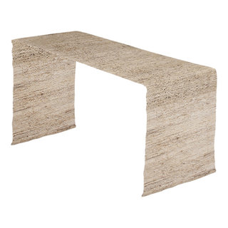 Melaya Woven Nubby lar Table Runner, 100% Ramie, 14"x90", Natural Color ...