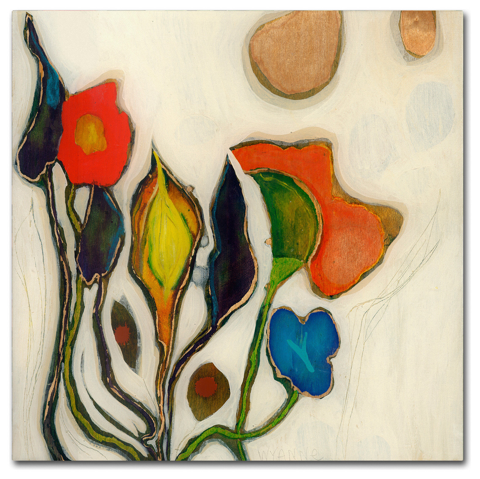 Wyanne 'Artist Flowers' Canvas Art, 18"x18" - Contemporary - Prints And ...